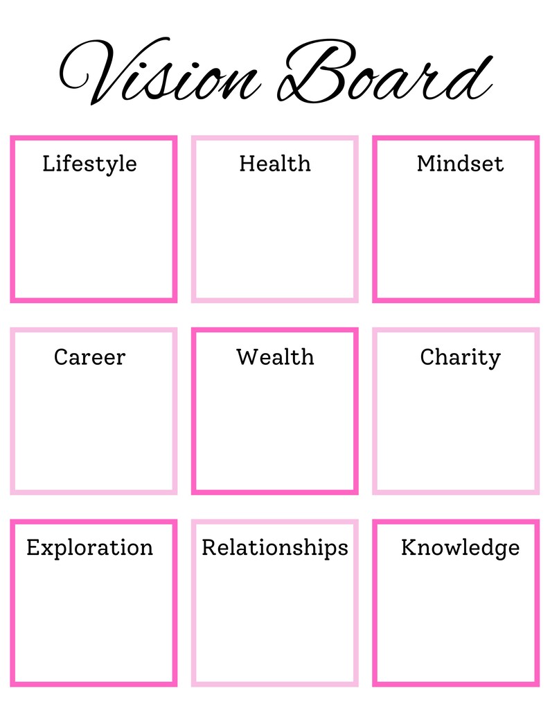 Vision Board Goal Guide Printable Planner Vision Board - Etsy.de