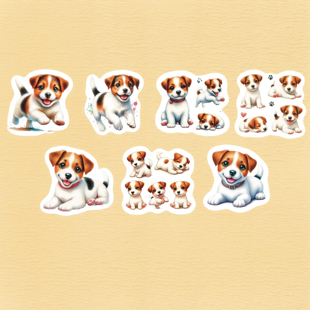 Jack Russel Terrier Set of 21 Stickers, Sticker, Journal Sticker, Die ...
