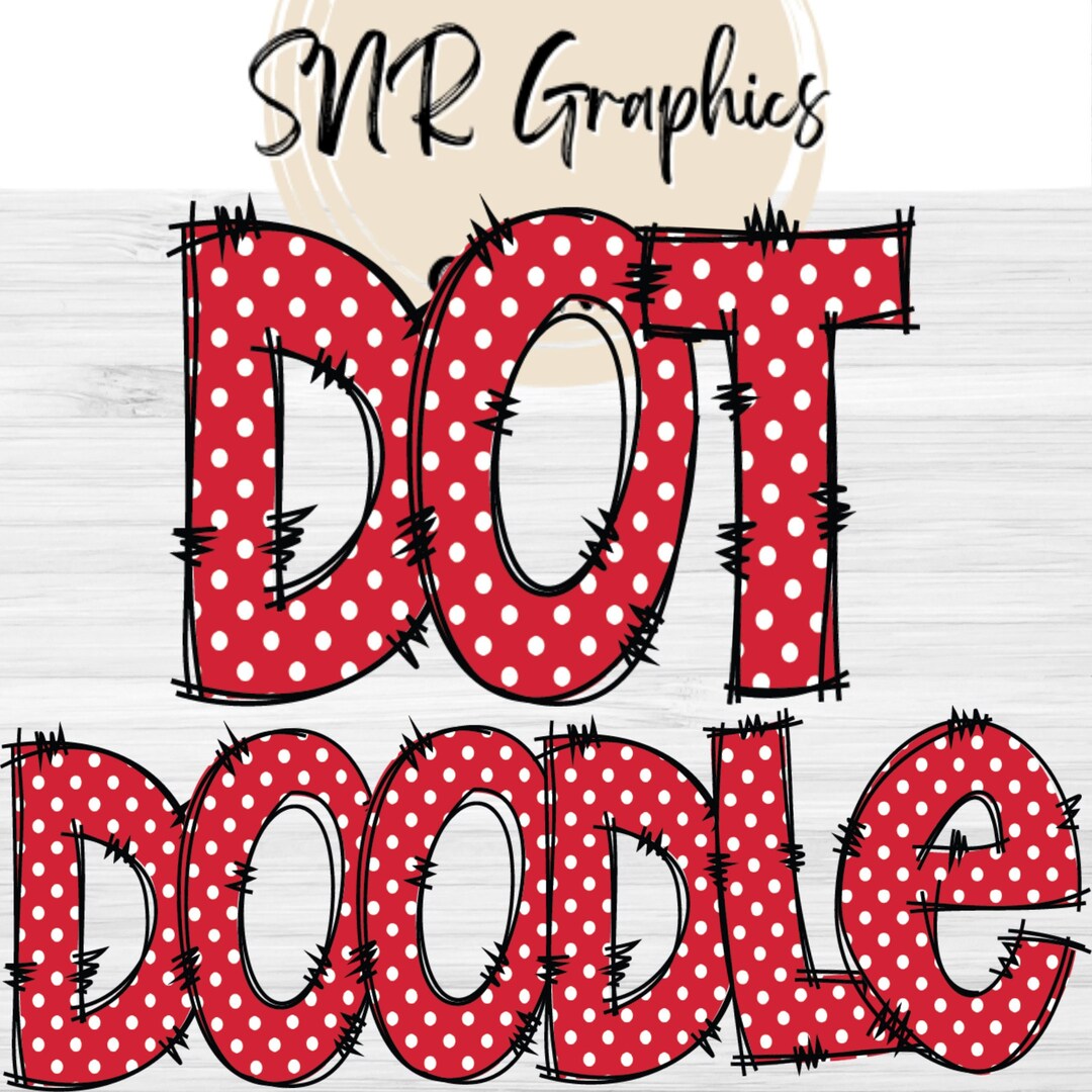 Red Polka Dot Doodle Alphabet PNG Clipart Font (digital Download ...