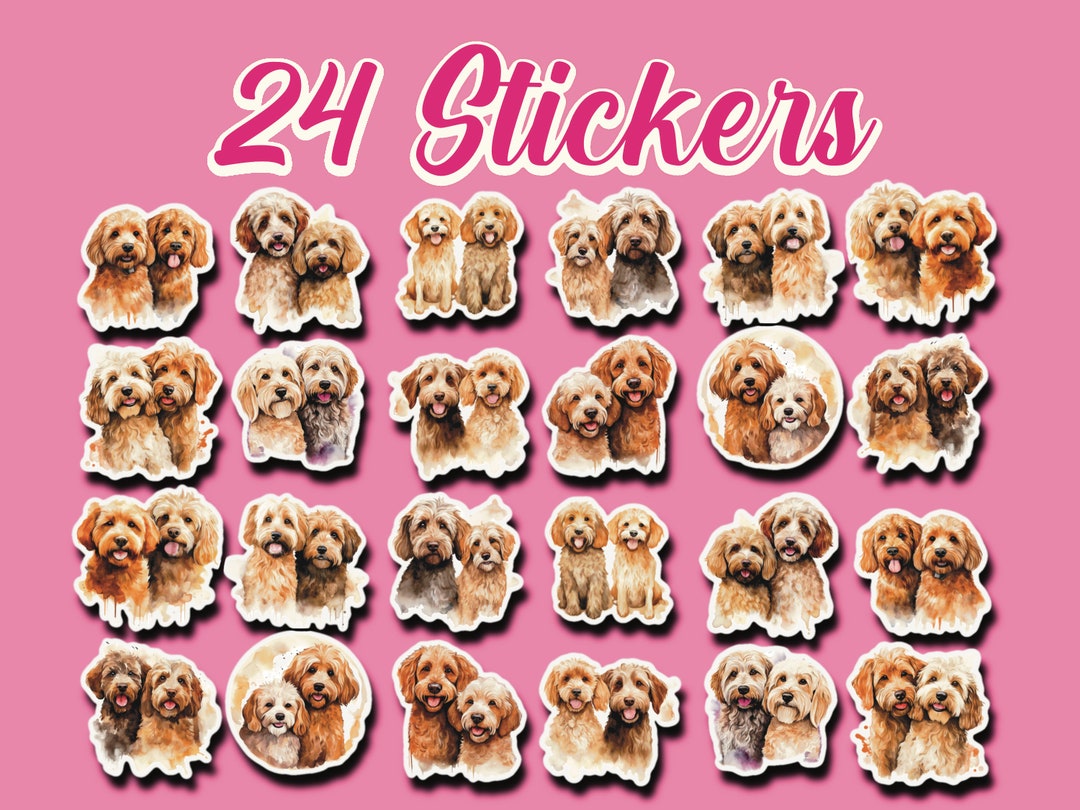Labradoodle Stickers, Set of 24 Stickers, Love Stickers, Couple Sticker ...