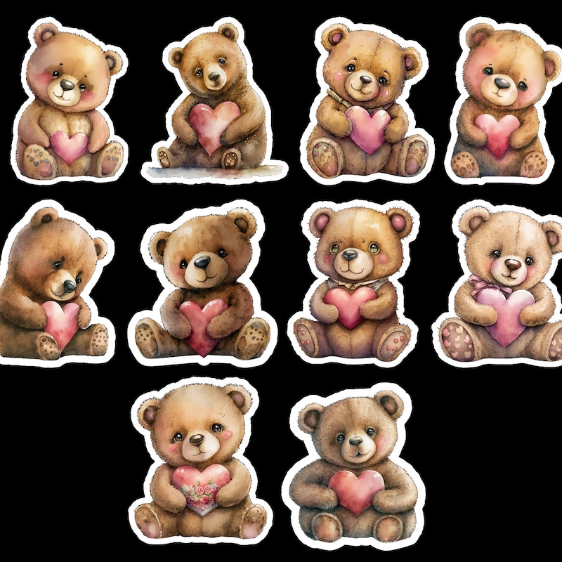 Teddy Bear Stickers - Etsy