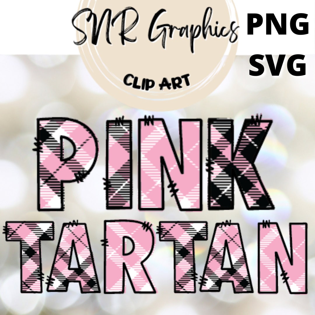 Pink Tartan Doodle Letters PNG With Doodle Outline, Plaid Font SVG ...