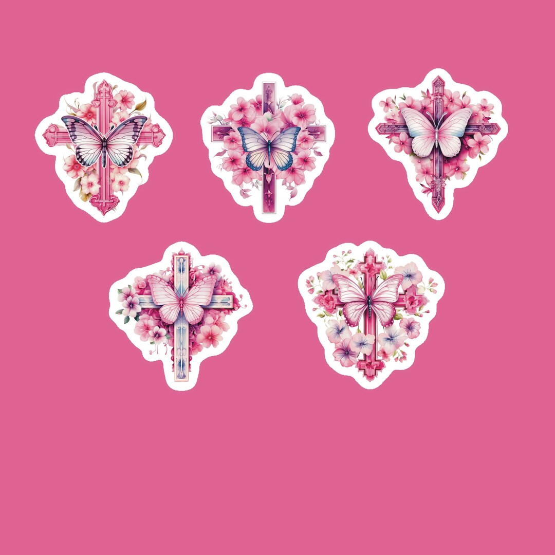 Beautiful Cross Stickers, Set of 20 Stickers, Valentine Stickers ...