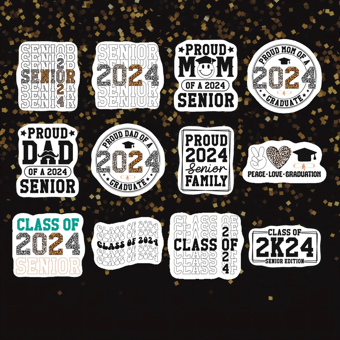 High School Graduation Stickers, Set of 24 Stickers, 2024 Sticker ...