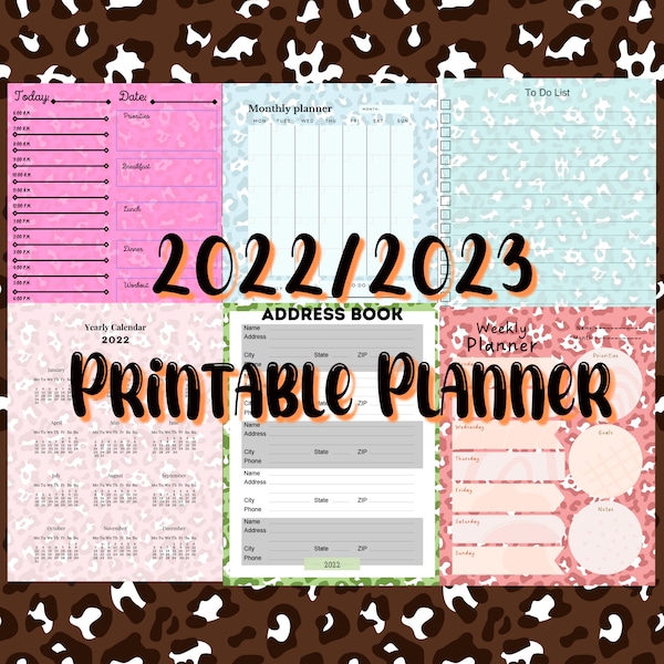 Cheetah Daily Printable Planner - Etsy