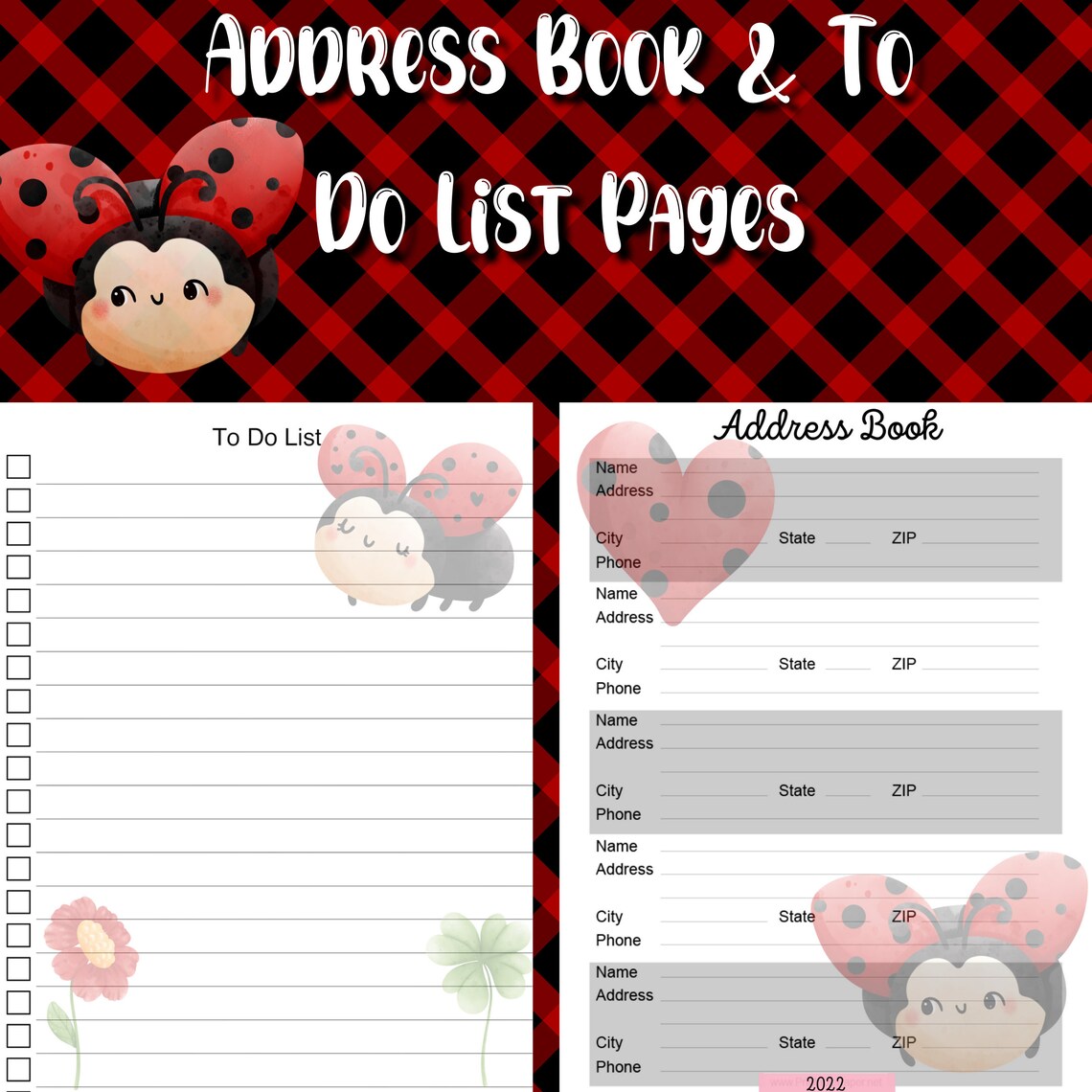 Planner Printable Daily Planner Monthly Planner Lady Bug | Etsy