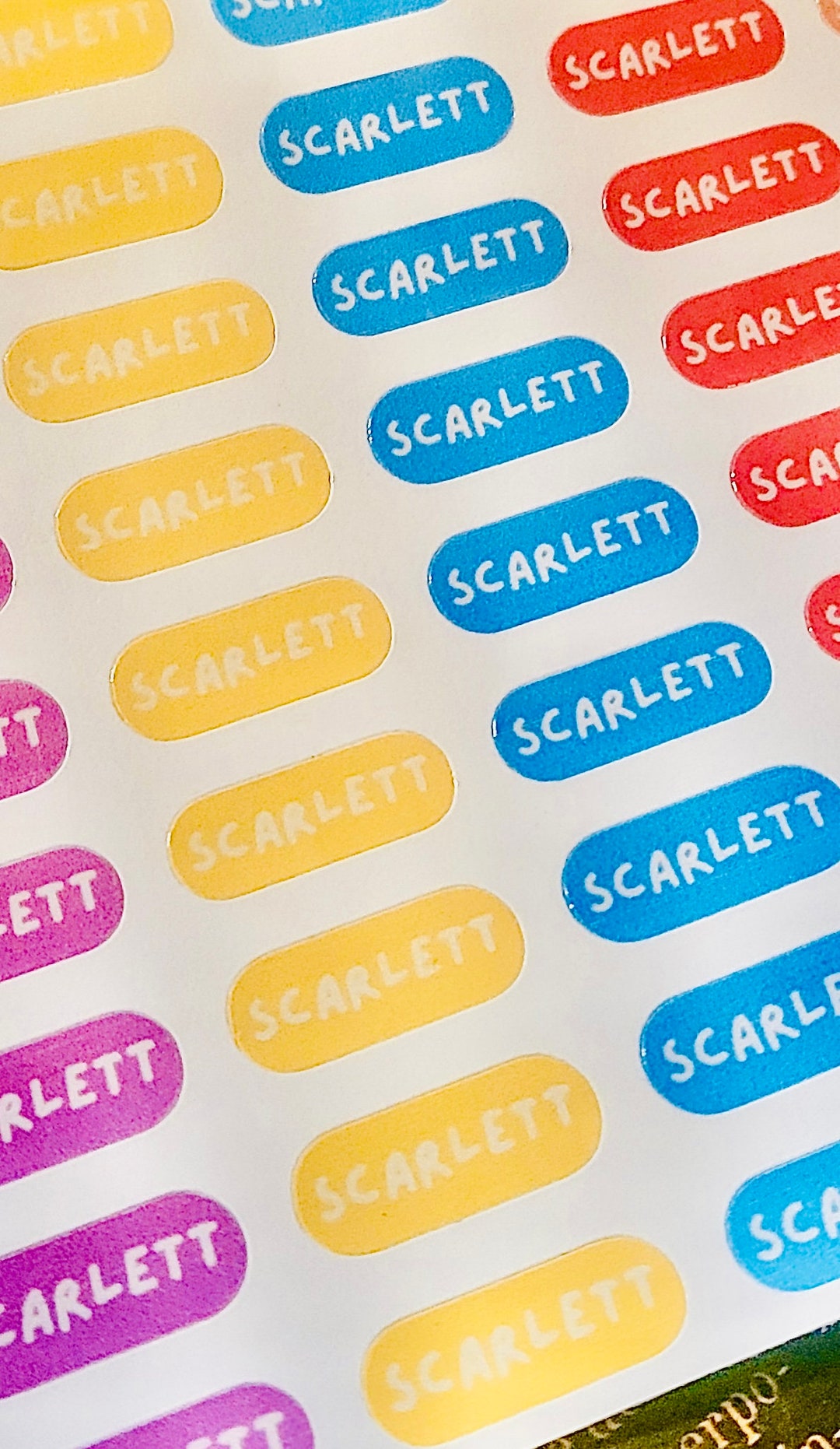 Rainbow Name Label Waterproof Name Stickers Daycare Labels School Label ...