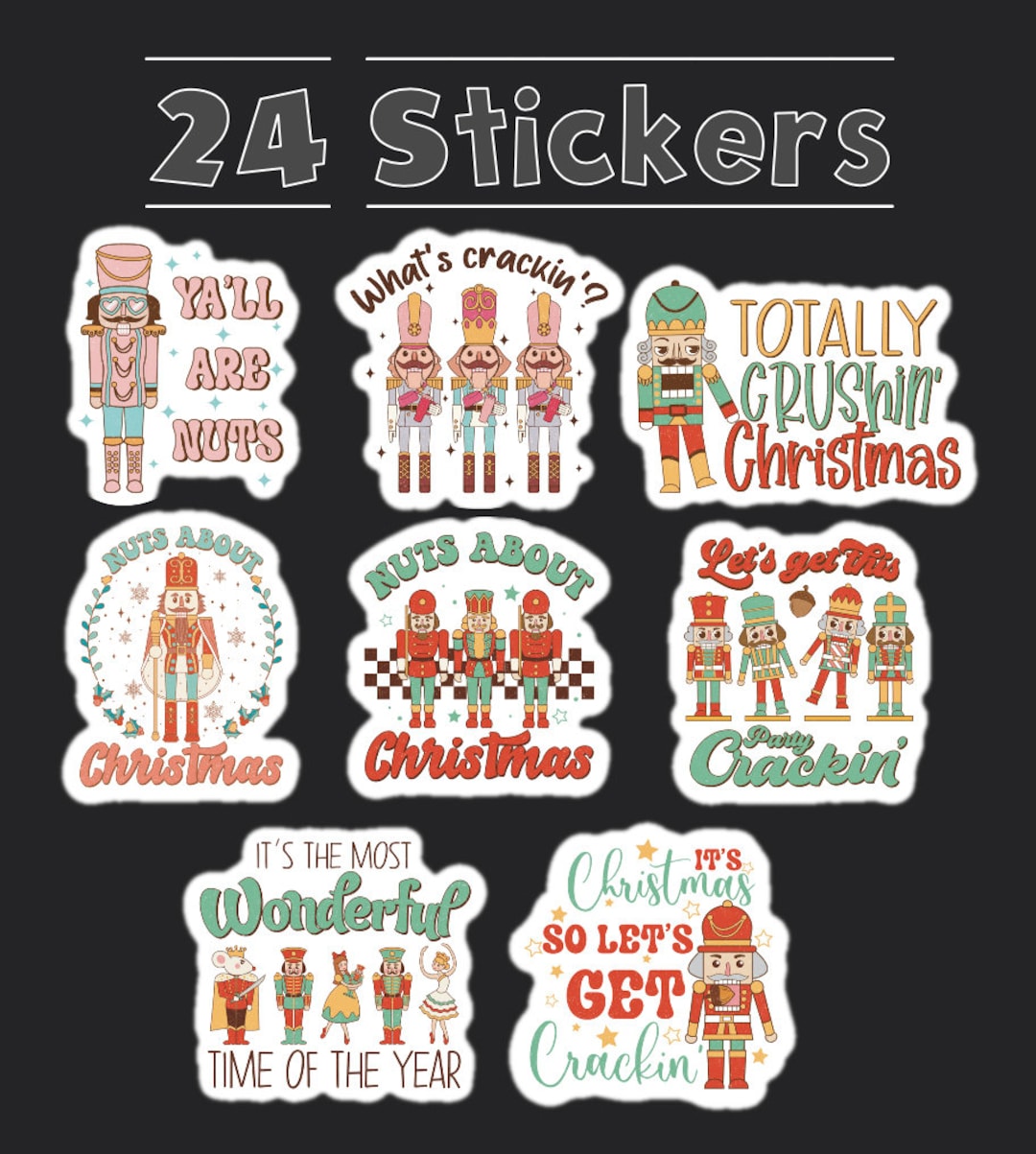 Nutcracker Stickers, Set of 24 Stickers, Christmas Stickers, Winter Stickers, Journal Stickers ...
