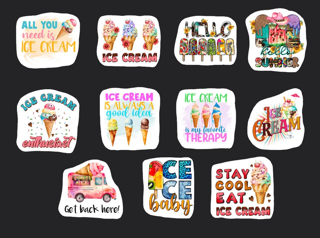 Ice Cream Sayings Stickers Set of 22 Stickers Journal - Etsy