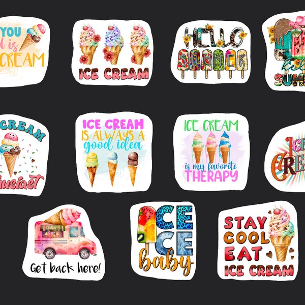 Ice Cream Scrapbook Stickers - Etsy