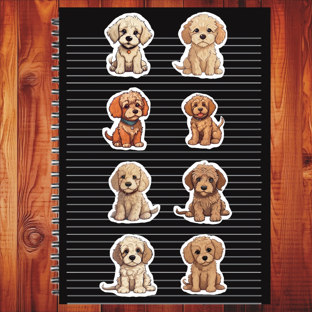 Kawaii Labradoodle Set of 24 Stickers, Sticker, Journal Sticker, Die ...