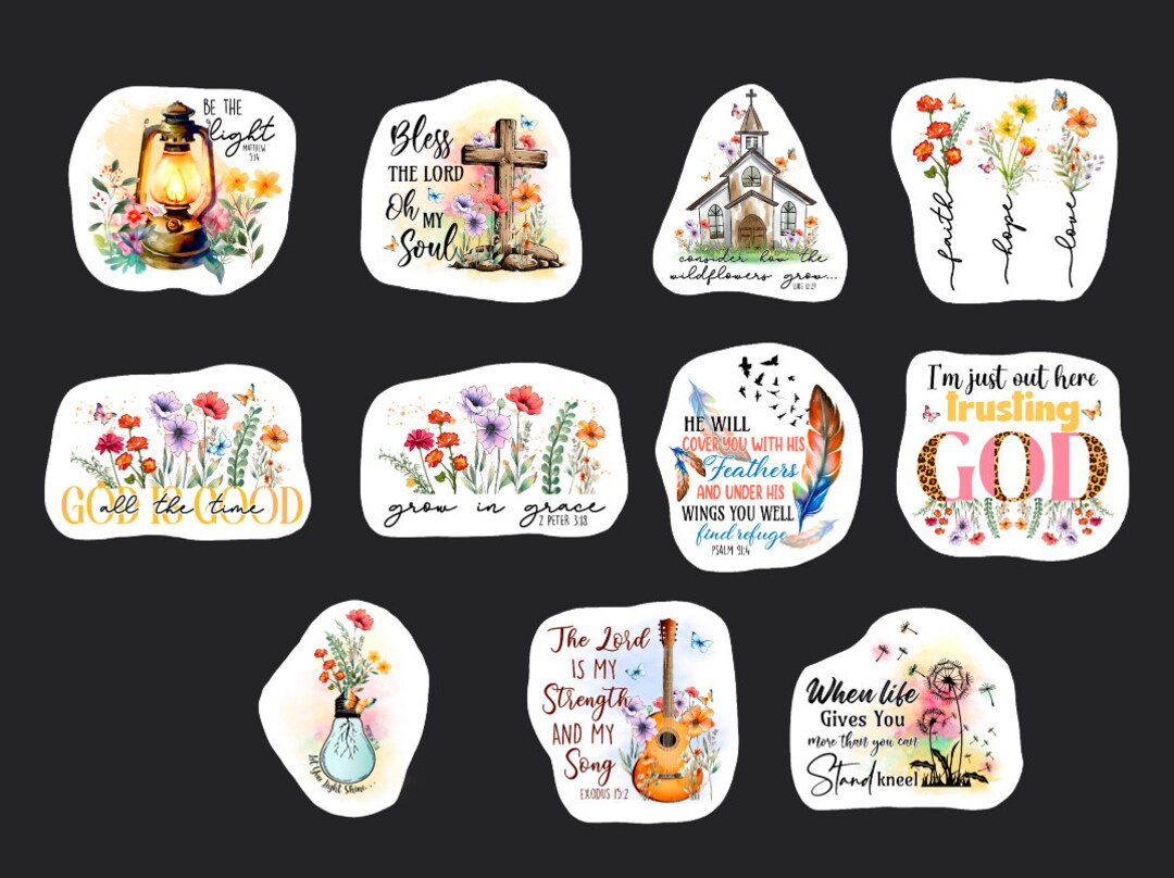 God Sayings Stickers, Set of 22 Stickers, Journal Sticker, Die Cut ...