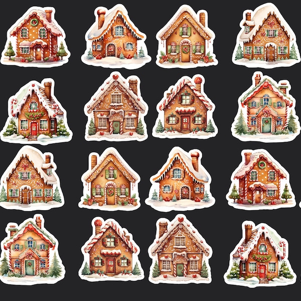 Gingerbread House Stickers - Etsy