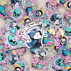 Kawaii Gothic Pastel Stickers, Set of 48 Stickers, Sticker, Laptop ...