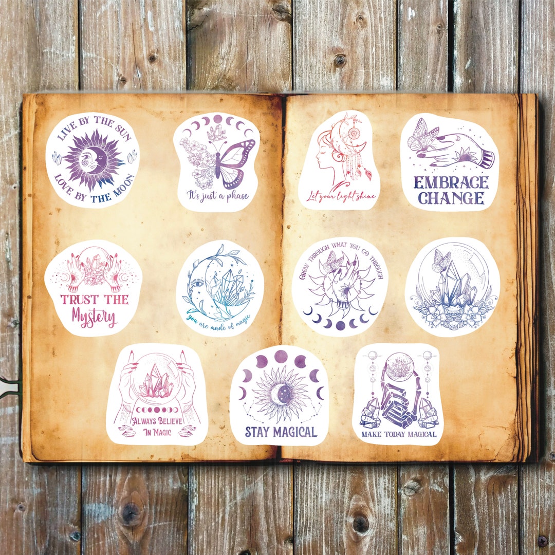 Magic Sayings Stickers, Set 22 Stickers, Journal Sticker, Die Cut ...