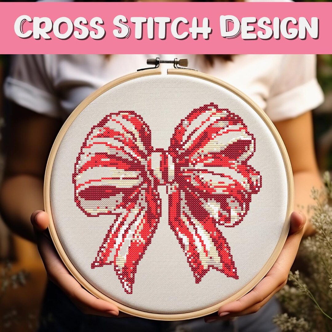 Christmas Bow Cross Stitch Pattern PDF - Digital Download - Christmas ...