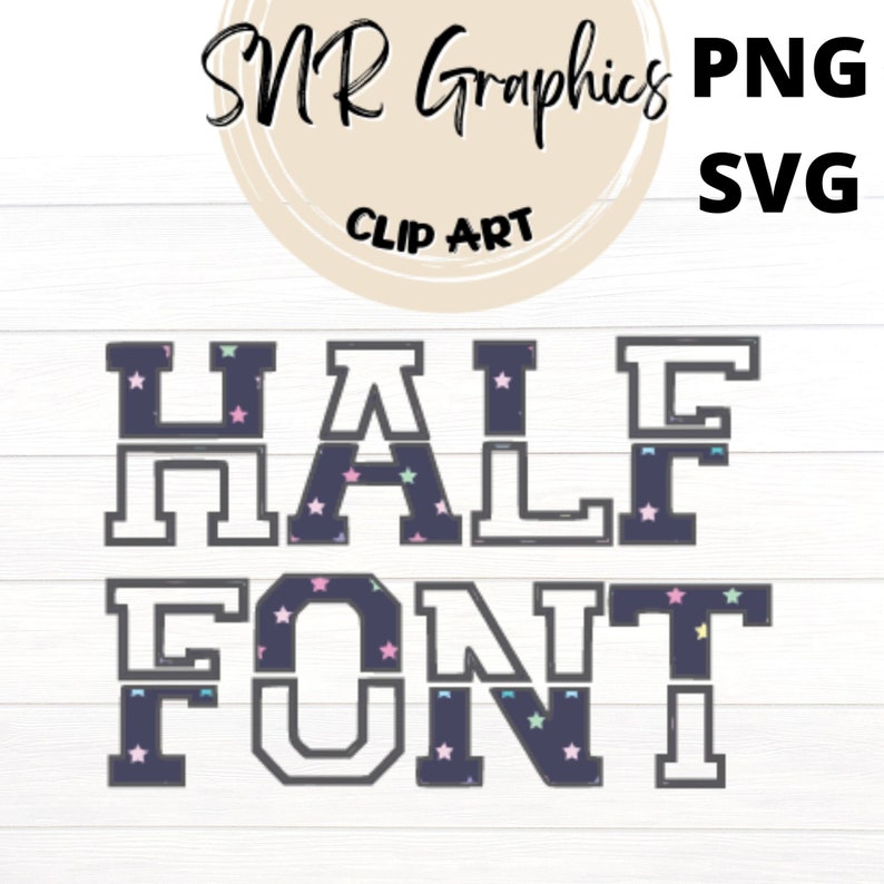 Star Half Font Letters PNG Half Fill Font SVG Clipart - Etsy