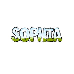 Sophia Doodle Letters Png With Doodle Outline, Name Clipart Alphabet ...