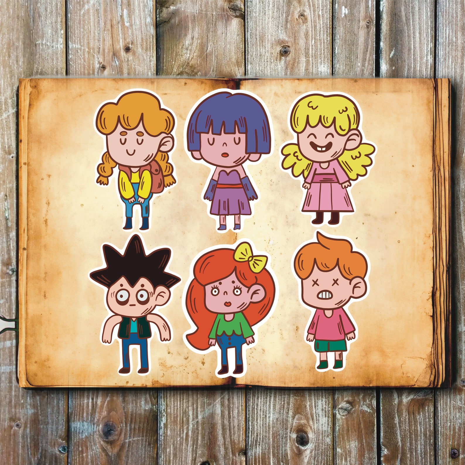 Weird Kid Stickers, Set of 18 Stickers, Colorful Kid Stickers, Nerd ...