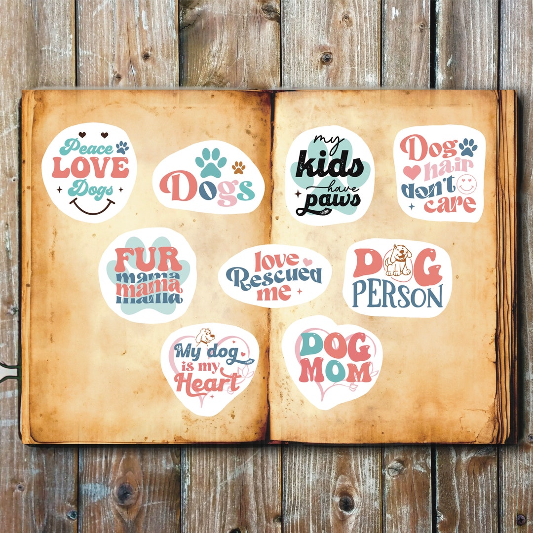 Dog Saying Stickers, Set of 18 Stickers, Journal Sticker, Die Cut ...