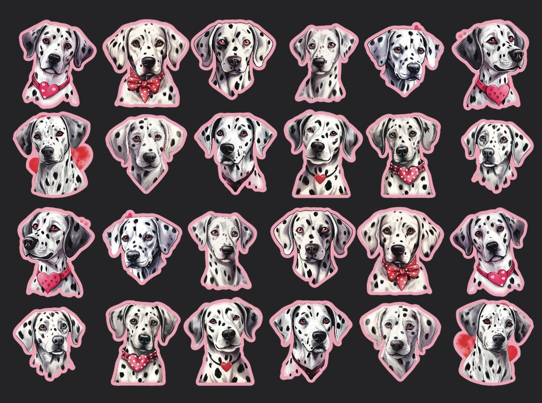 Dalmatian Stickers, Set of 24 Stickers, Fireman Stickers, Valentine ...