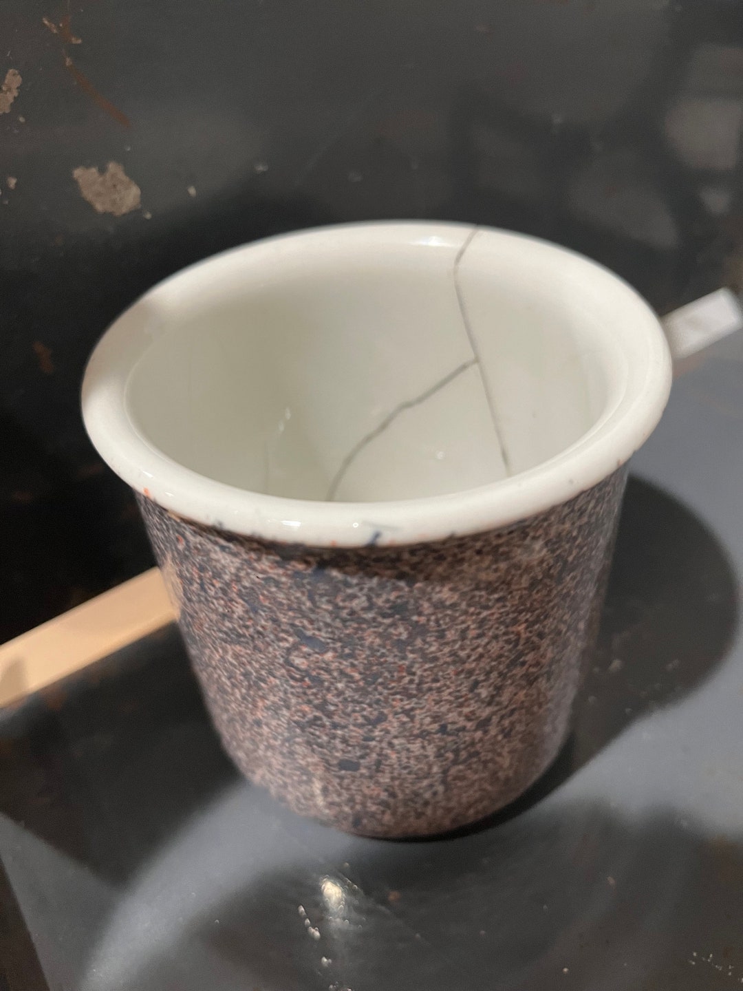 Traditional Kintsugi Cup Repaired With Brass and Lacquer - Etsy