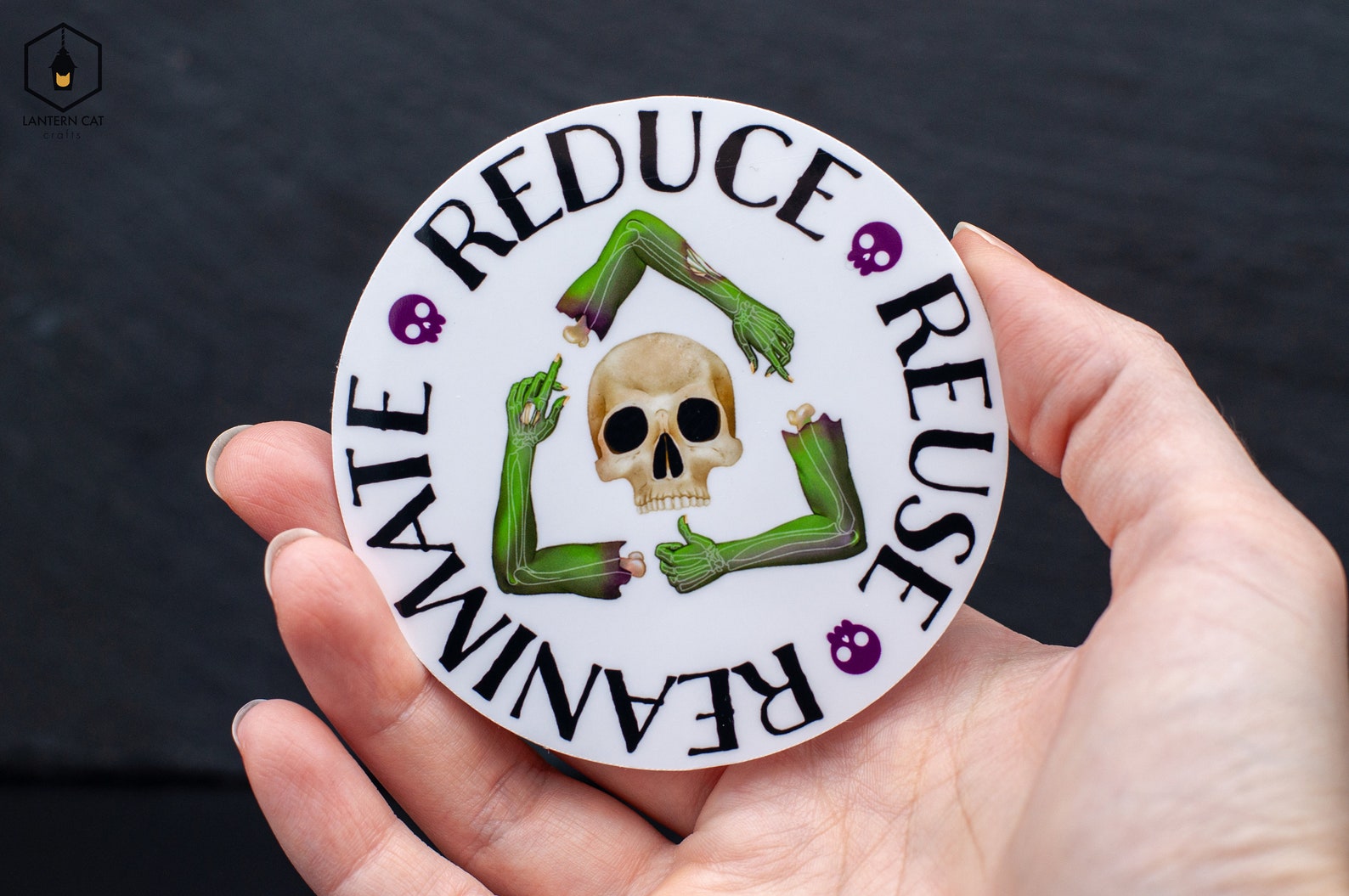 Reduce Reuse Reanimate Vinyl Sticker Necromancer - Etsy