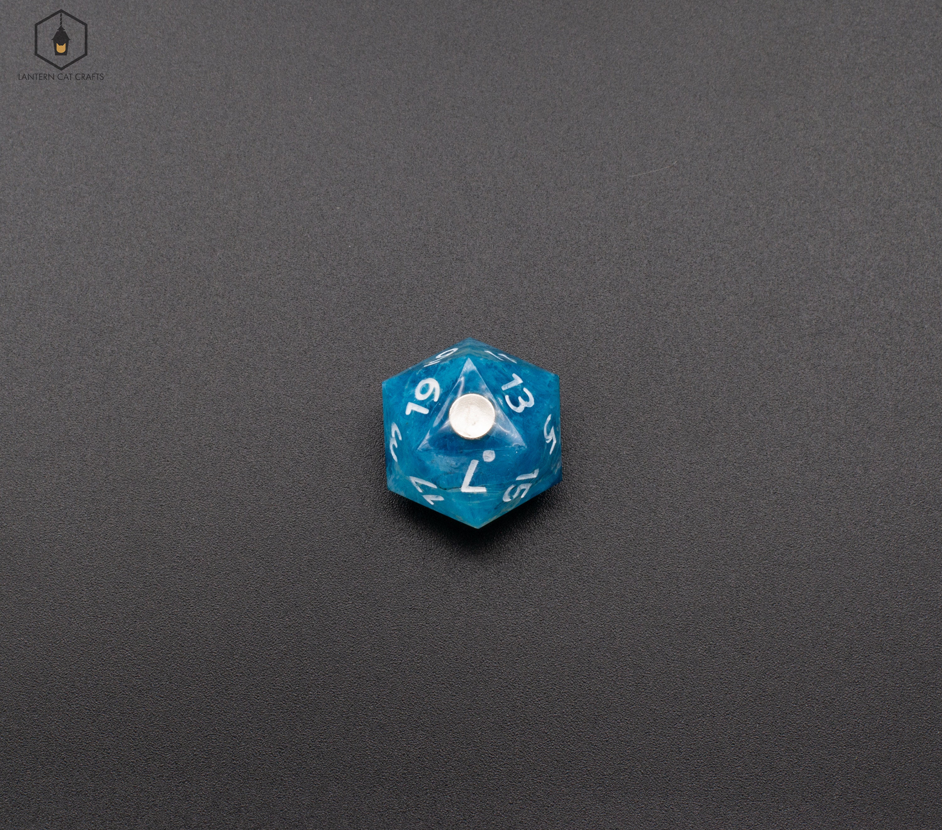 Blue and White Swirl With Holographic Sparkle D20 Magnet TTRPG Dice ...