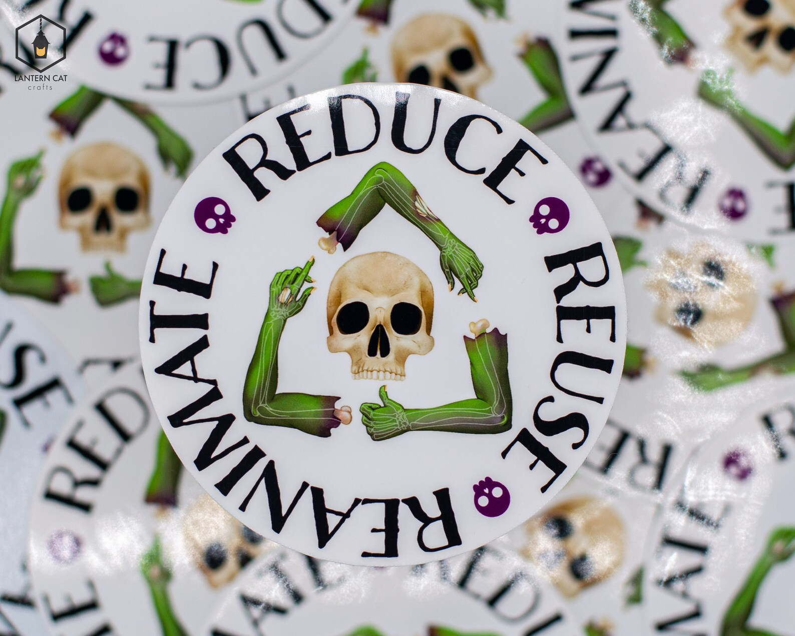 Reduce Reuse Reanimate Vinyl Sticker Necromancer - Etsy