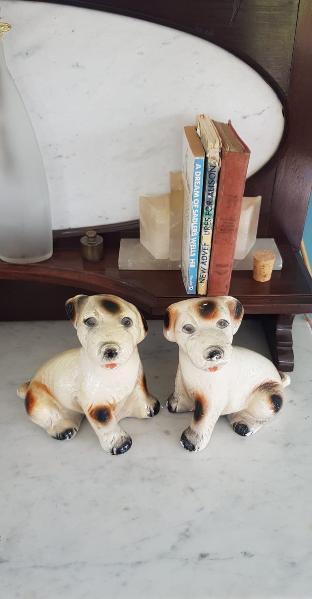 Vintage Chalkware Dogs. Pair of Terrier Dogs. C1940. Cute Dog Lover ...