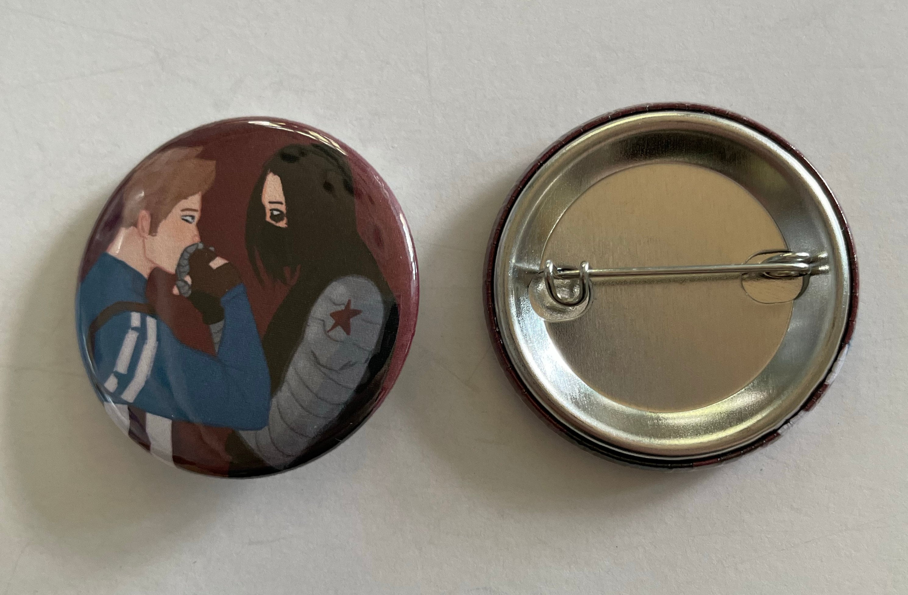Captain America Steve Rogers Bucky Barnes Sam Wilson Marvel Ship Button ...