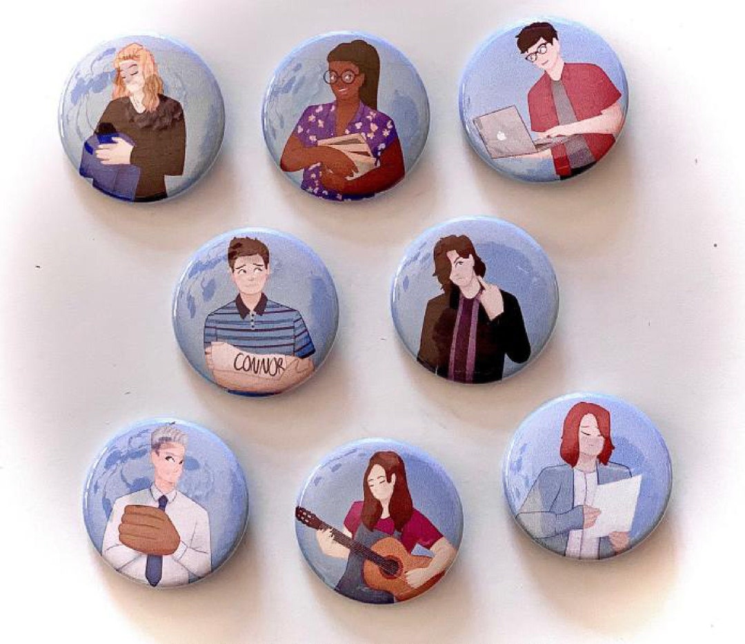 Dear Evan Hansen Musical Broadway Character Pin Buttons Connor Evan ...