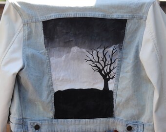 Hand Painted Denim Jacket - Etsy
