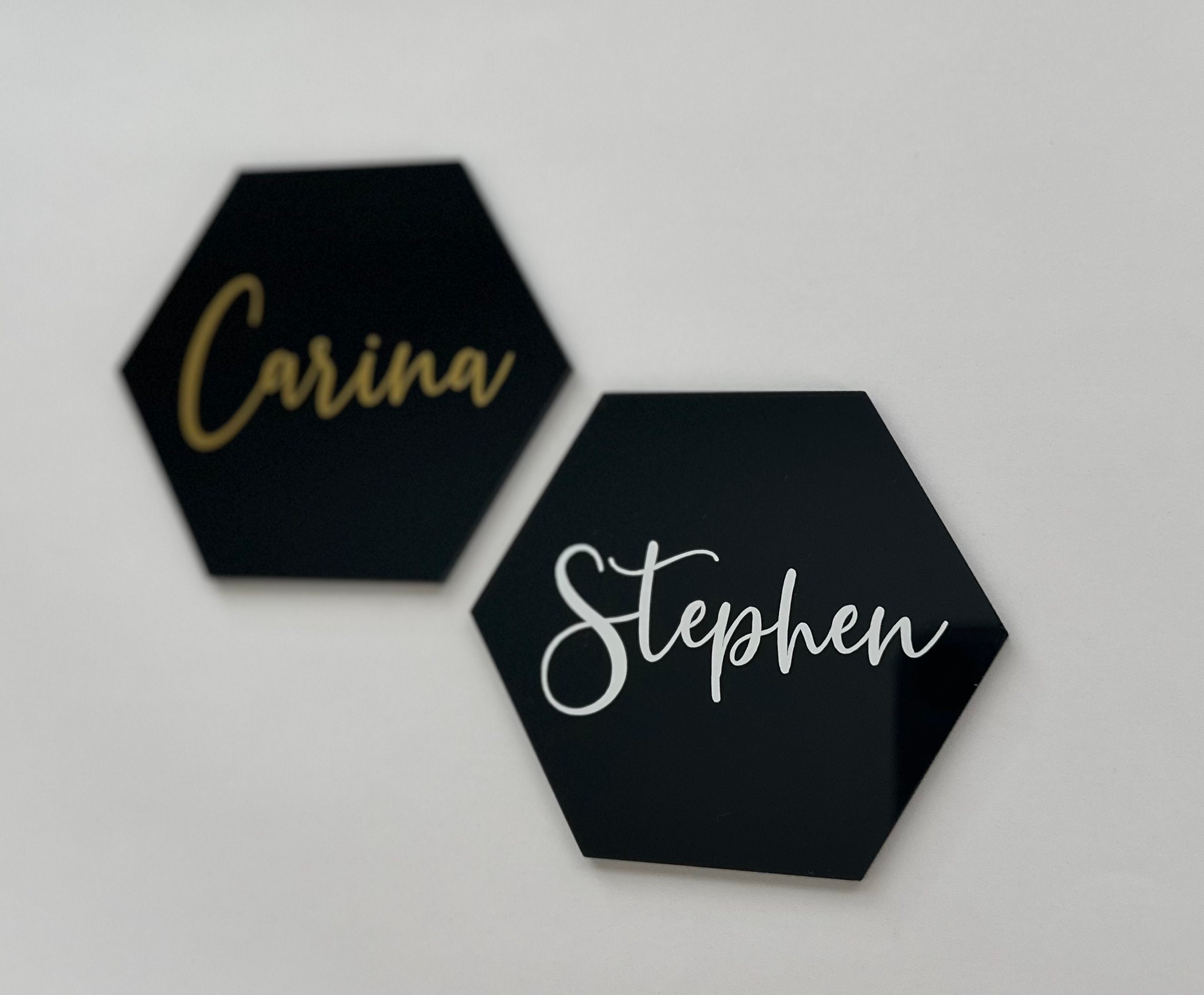 Acrylic Name Card | Hexagon Acrylic Place Cards | Acrylic Place Card ...