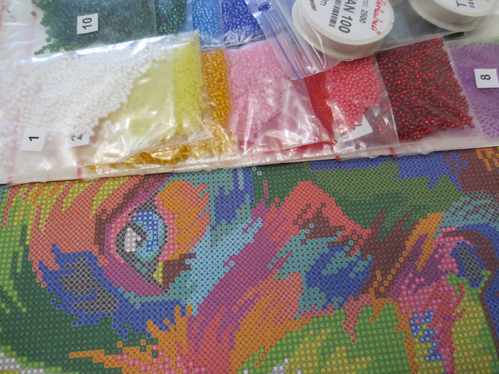 Colorful Dog DIY Bead Embroidery Kit Needlepoint kits Animal | Etsy