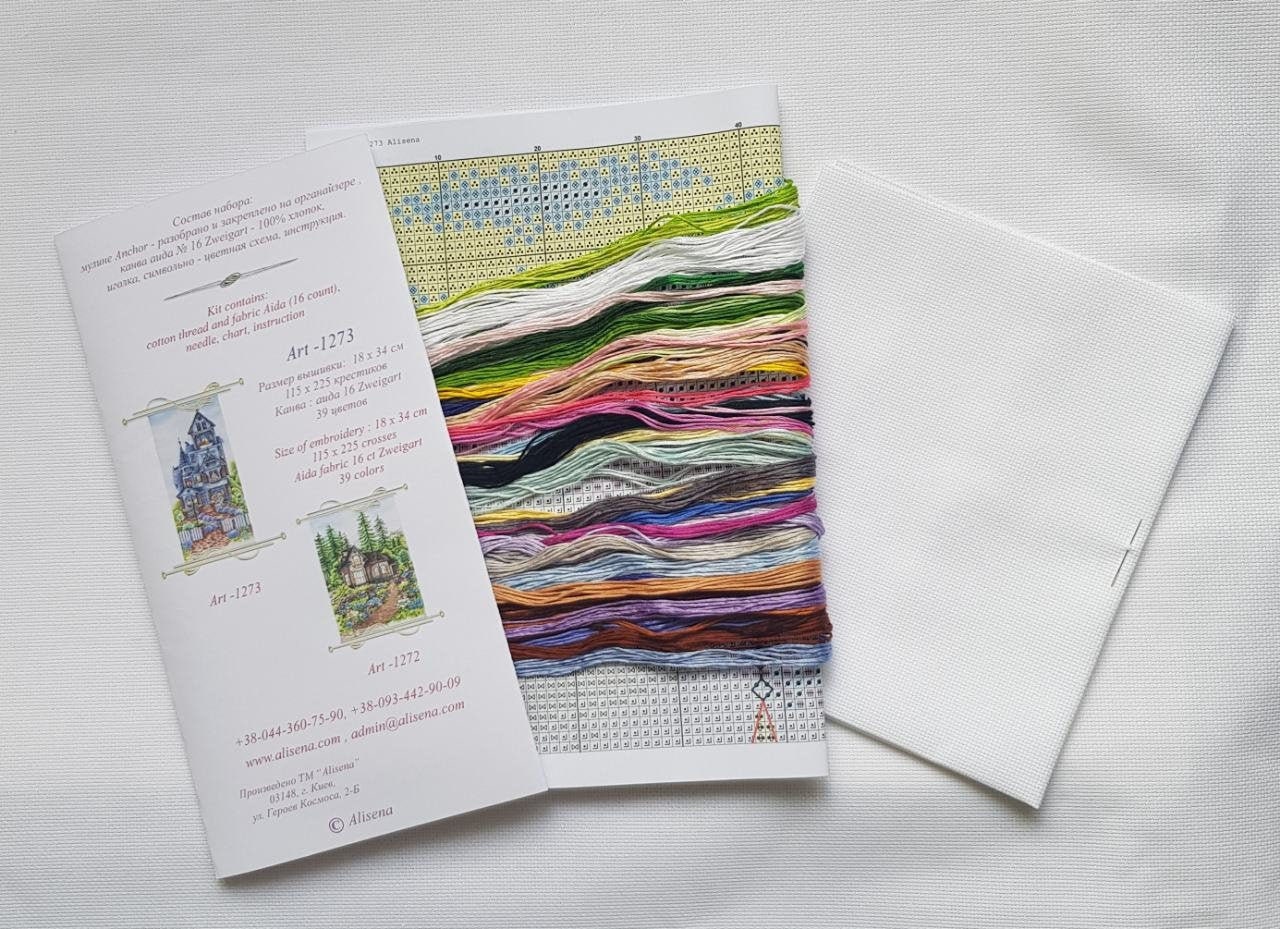 Cross Stitch Kit Victorian House, Modern Embroidery Kit, Counted Cross ...