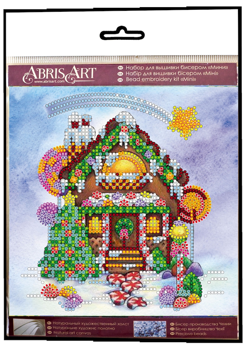 DIY Bead Embroidery Kit Christmas Bead Kit Gingerbread House DIY Gift ...