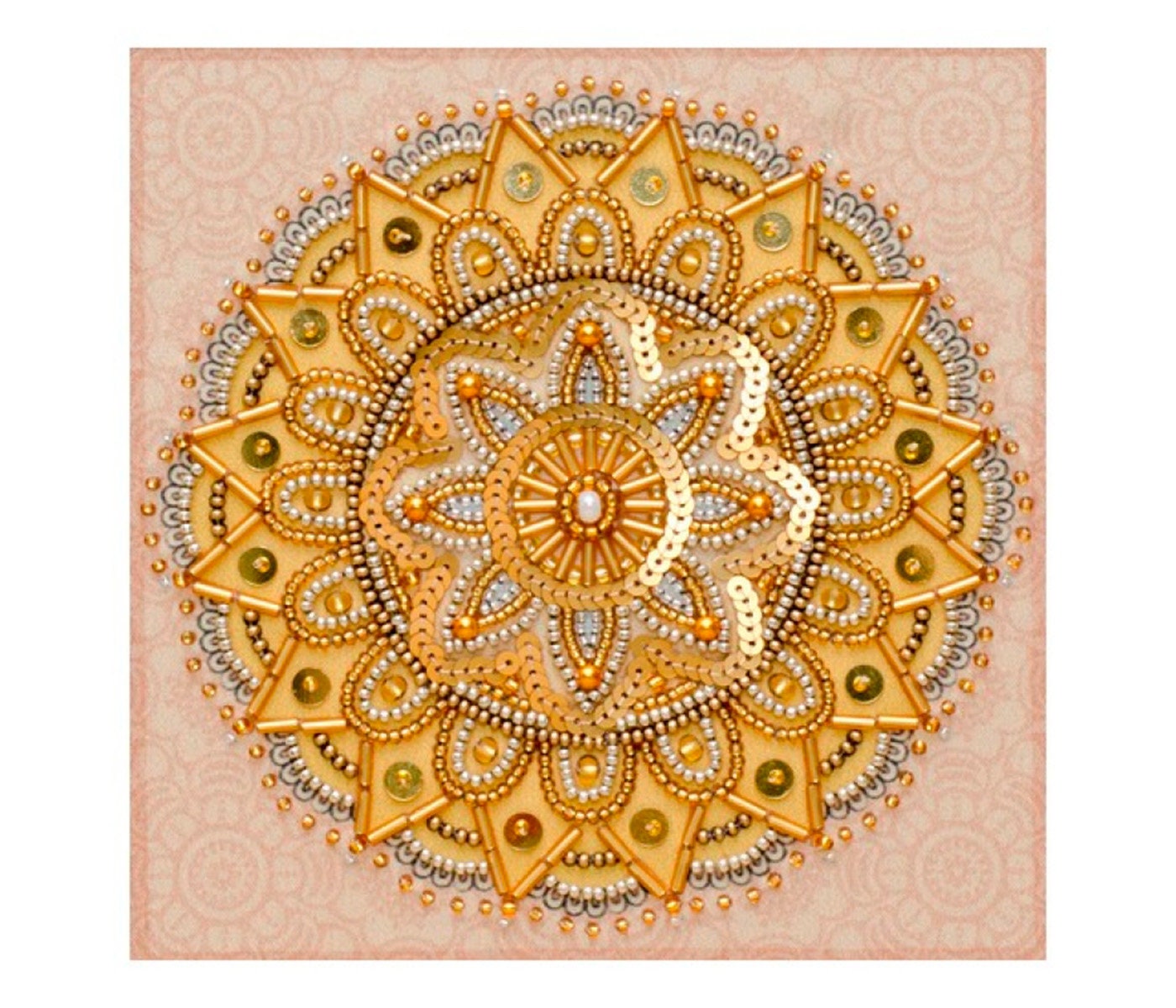 DIY Bead Embroidery Kit Golden Mandala, Needlepoint Kit, Home Decor ...
