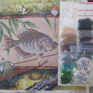 Fish DIY Bead Embroidery Kit DIY Gift Idea Needlepoint Kits Home Decor ...