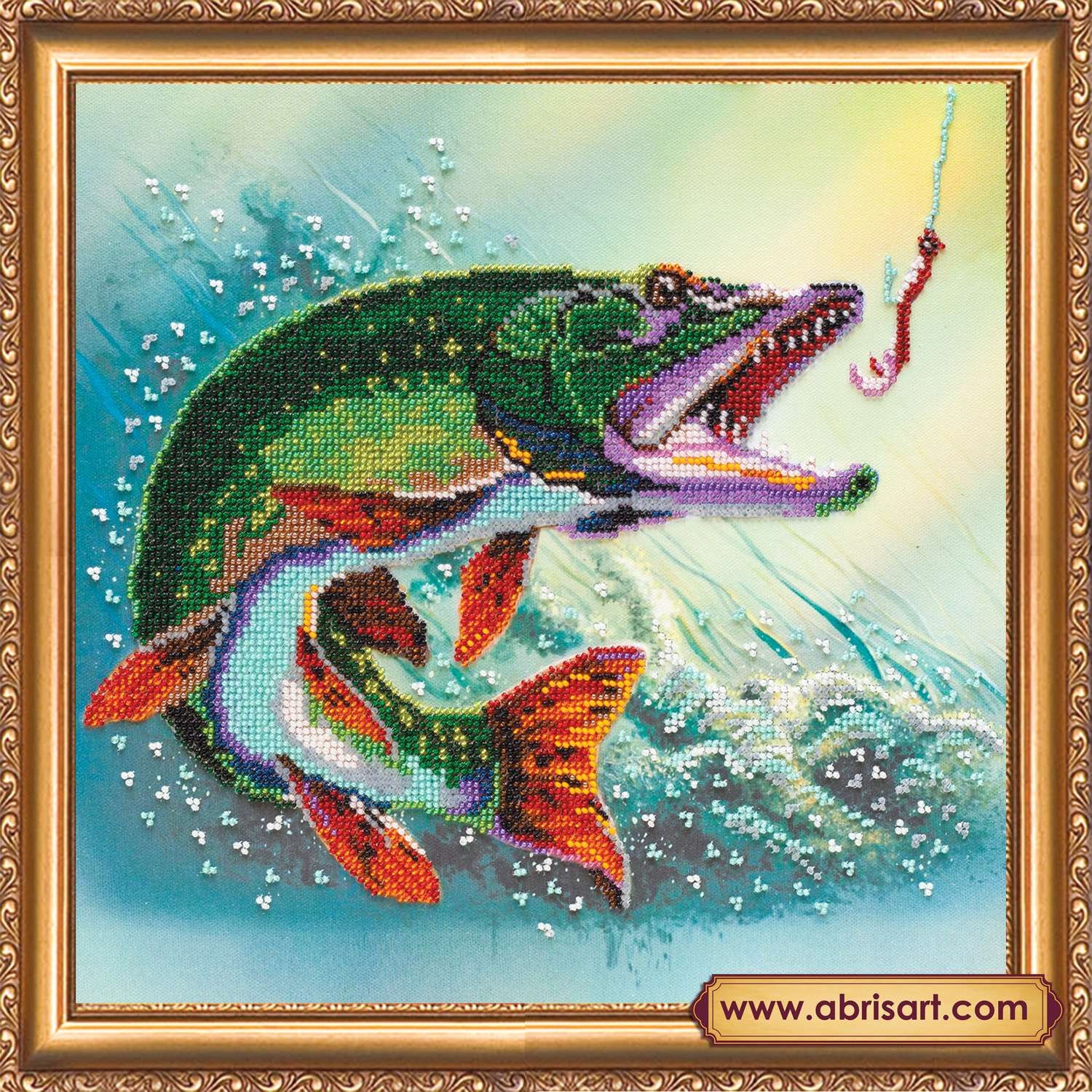 Fishing DIY Bead Embroidery Kit DIY Gift Idea Needlepoint Kits Home ...