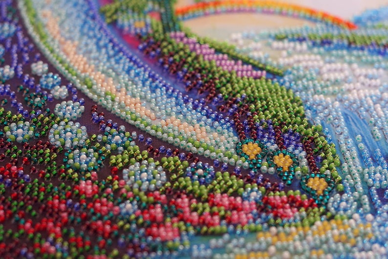 Celestial DIY Bead Embroidery Kit DIY Gift Idea Needlepoint - Etsy