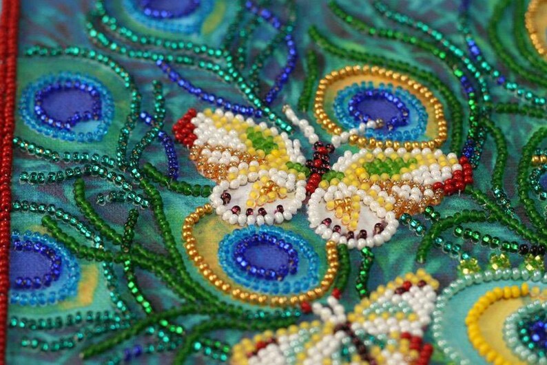 Peacock DIY Bead Embroidery Kit DIY Gift Idea Needlepoint | Etsy