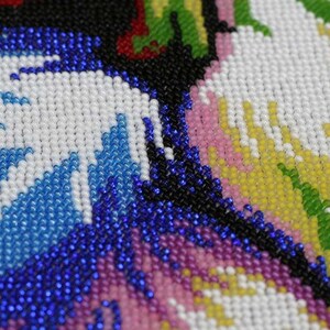 Colorful Cat DIY Bead Embroidery Kit, Needlepoint Kits, Animal Home ...