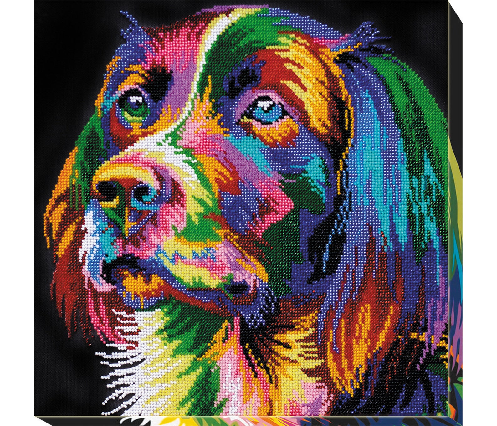 Colorful Dog DIY Bead Embroidery Kit Needlepoint Kits Animal - Etsy