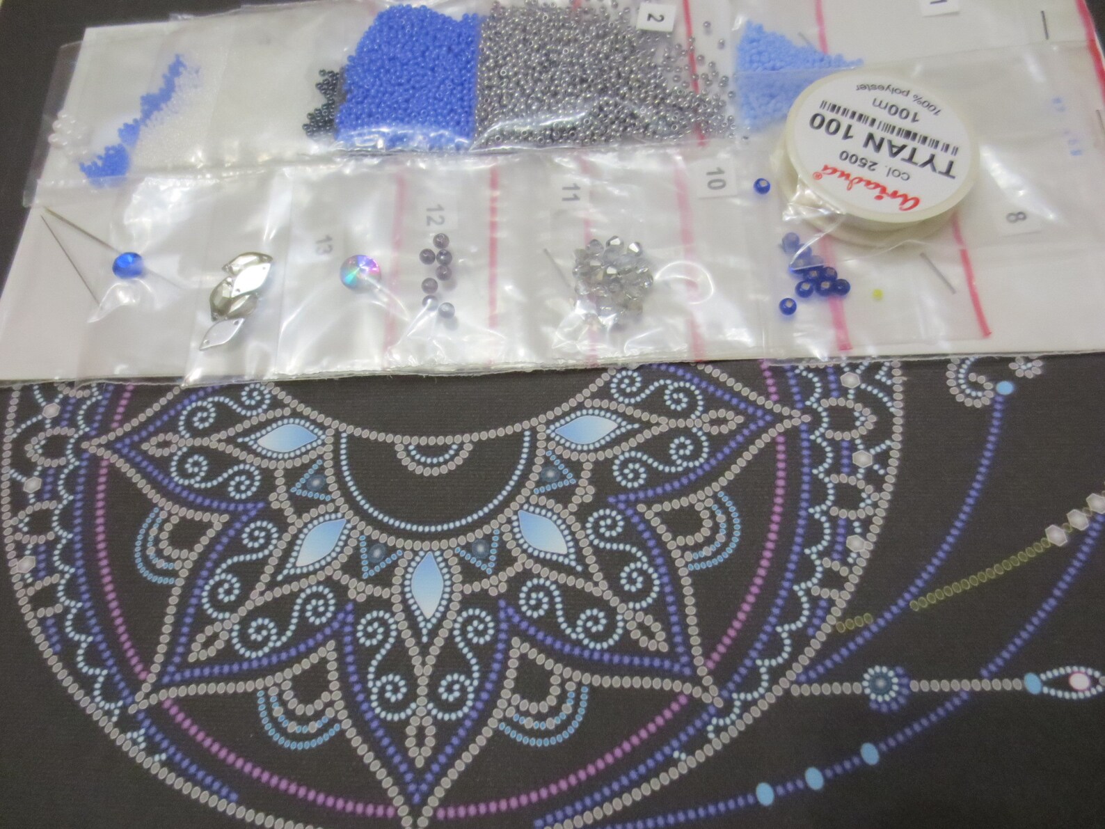 Moon Mandala DIY Bead Embroidery Kit Colorfull Needlepoint - Etsy