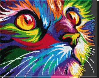 Cat DIY Bead Embroidery Kit Needlepoint Kits Home Wall Decor - Etsy