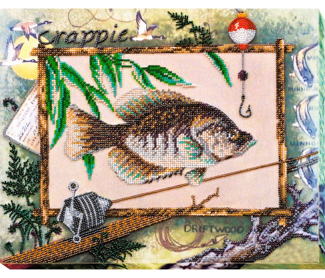 Fish DIY Bead Embroidery Kit DIY Gift Idea Needlepoint Kits Home Decor ...