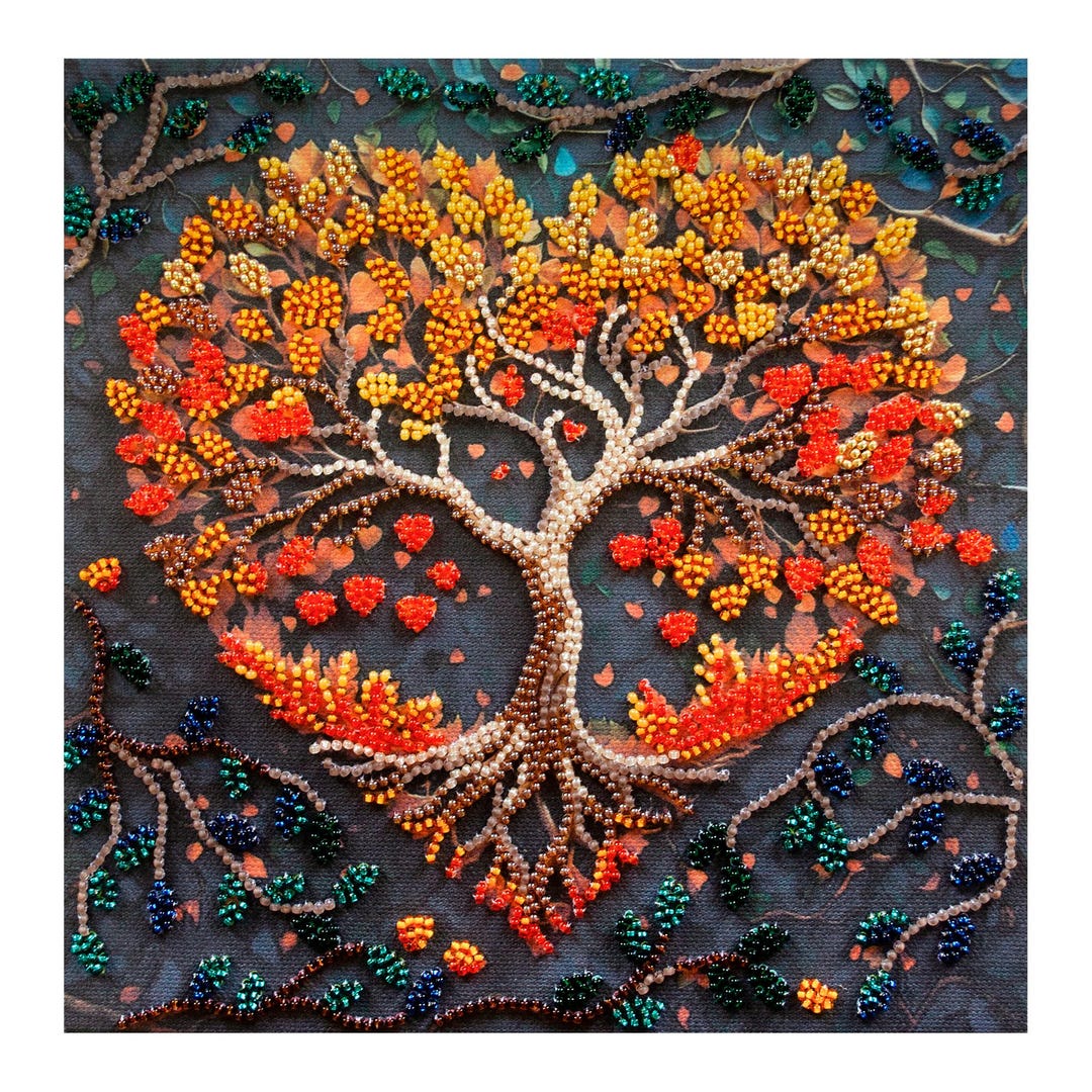 DIY Bead Embroidery Kit: Tree of Life Beading Kit, Needlepoint Kits - Etsy