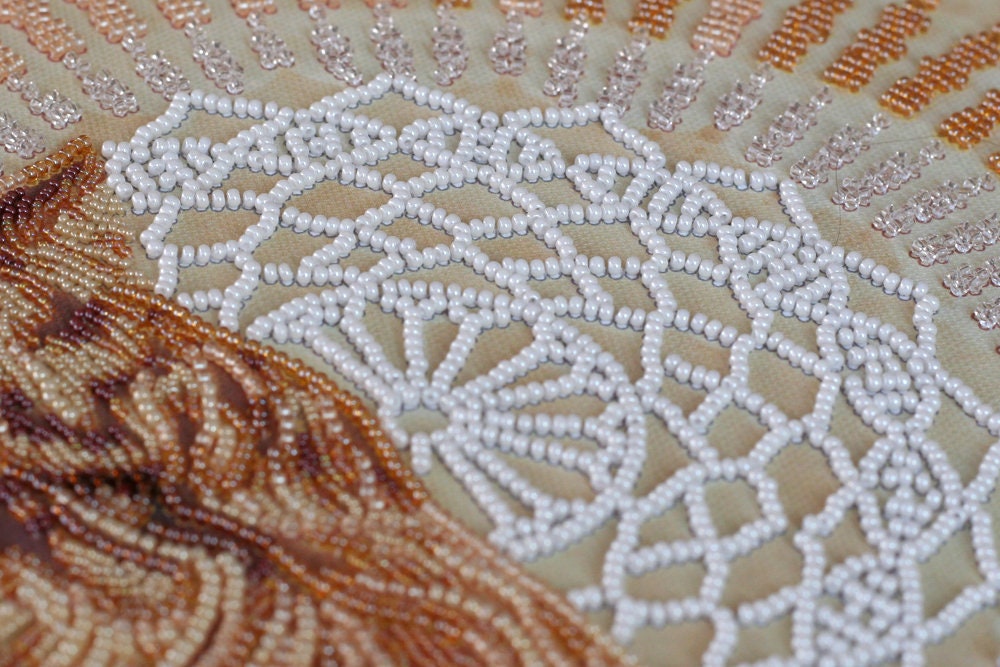 Tiger DIY Bead Embroidery Kit, Needlepoint Kits Home Wall Decor ...