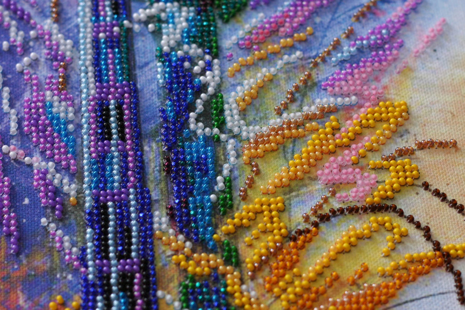 Guitar DIY Bead Embroidery Kit, DIY Gift Idea, Music Colorfull ...